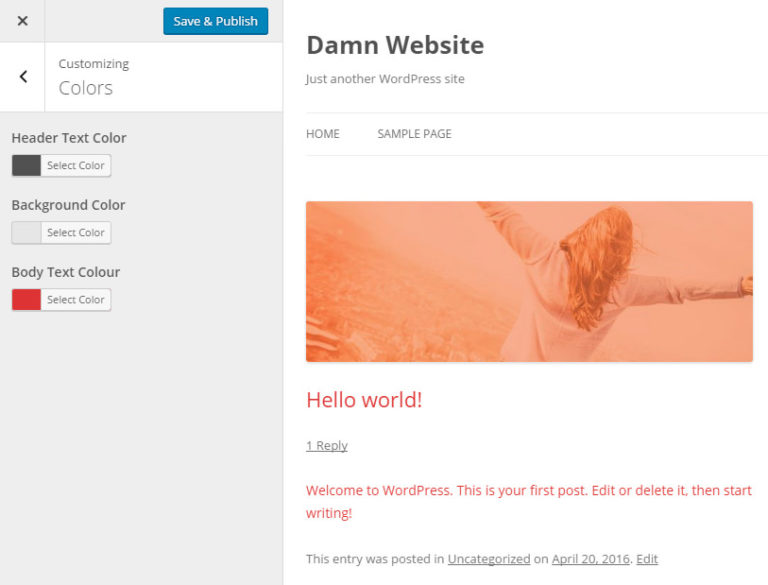 Tutorial: Using the Customizer to Add Settings to Your WordPress Theme • Nose Graze